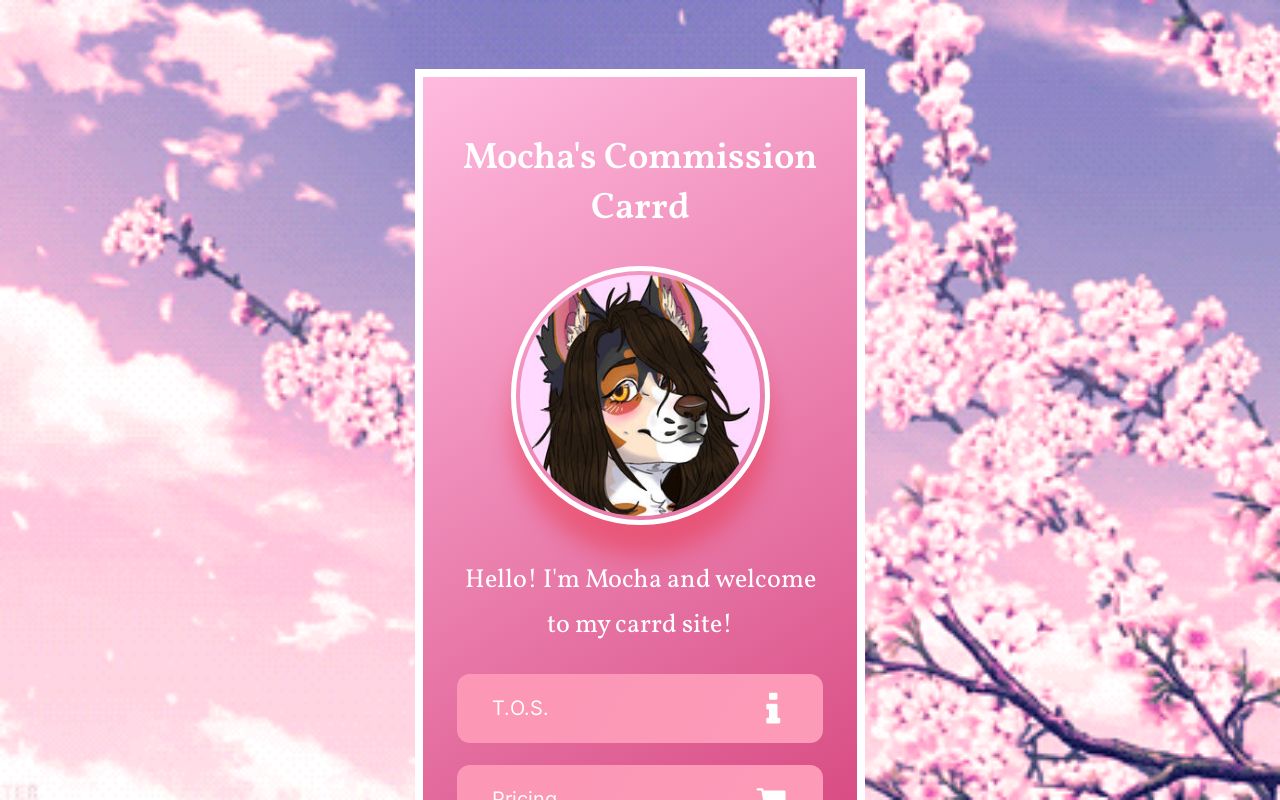 Mocha's Commission Carrd